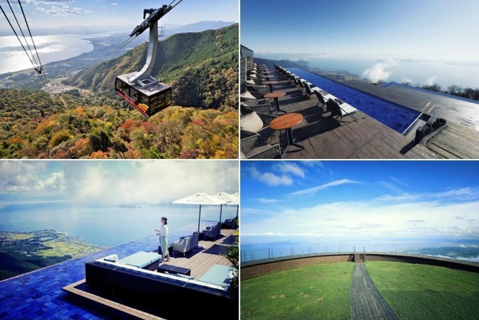 Take a walk in the air on the ropeway! "Biwako Terrace" with a superb ...