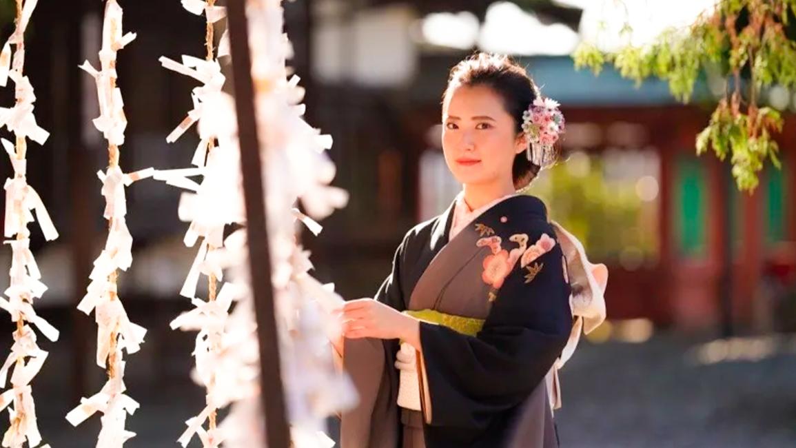 [Near Mt. Fuji] Traditional Japanese kimono pure silk long-sleeved ...