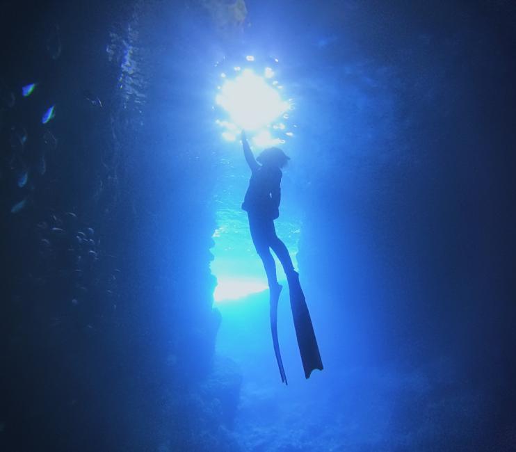 [Okinawa] Blue Cave Free Diving (Boat Entry, Photography & Feeding ...